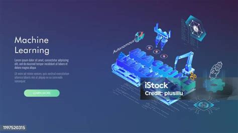 기계 학습 Ai 데이터 마이닝 알고리즘 알고리즘 신경망 딥 러닝 및 자율 아이소메트릭 벡터 개념입니다 3차원 형태에 대한 스톡