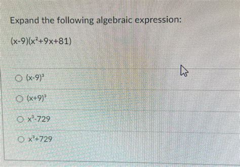 Solved Expand The Following Algebraic Expression Chegg