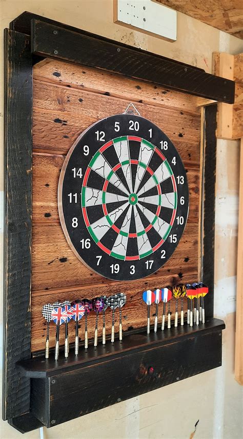 Darts Board Cabinet Dartboard Backboard Only No Electronics Etsy Dart Board Cabinet Game