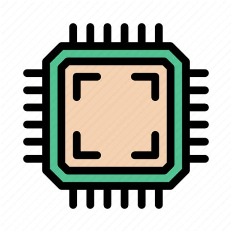 chip computer cpu hardware processor icon download on iconfinder