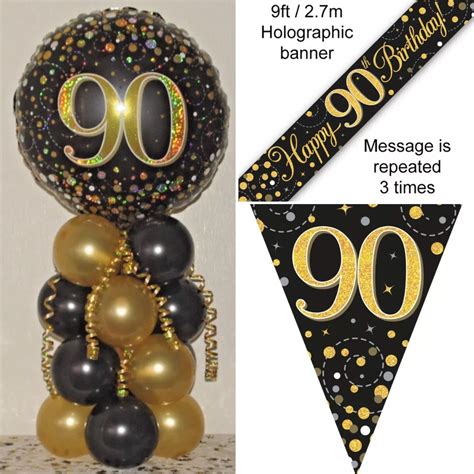 Happy 90th Birthday Latex Balloons Pearlised Assorted Colour 90th