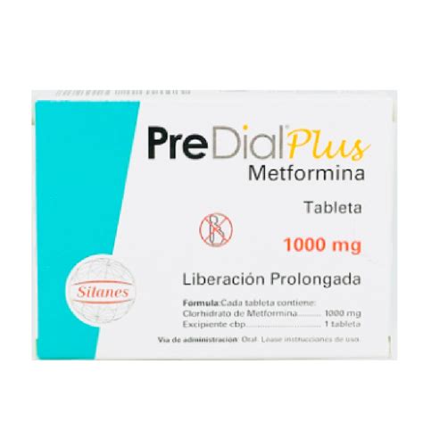 Predial Plus 1000 Mg Metforminacajas X 30 Tabletas Pm Precio X