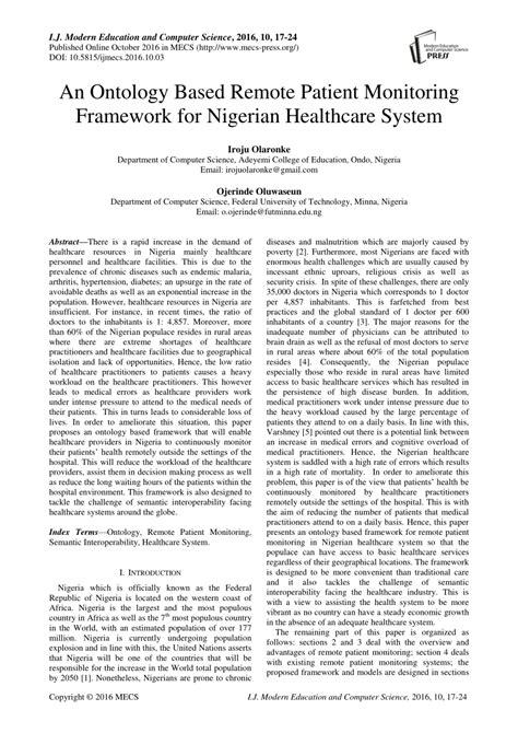 Pdf An Ontology Based Remote Patient Monitoring Framework For
