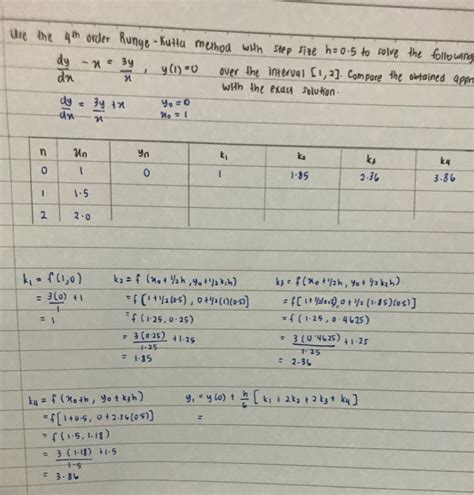 solved use the 4th order runge kutta method with step size h