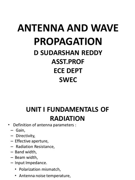 25 Antenna Wave Propagation D Sudarshan Reddy Pdf Antenna Radio Transmission Line