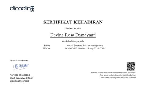 Devina Rosa Damayanti On Linkedin Quarantineachievements Certificate