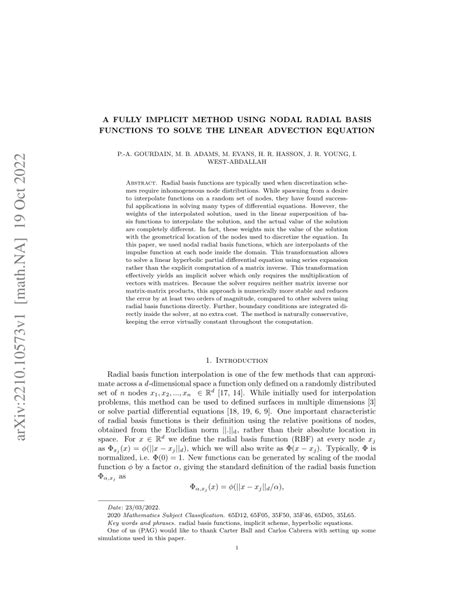pdf a fully implicit method using nodal radial basis functions to