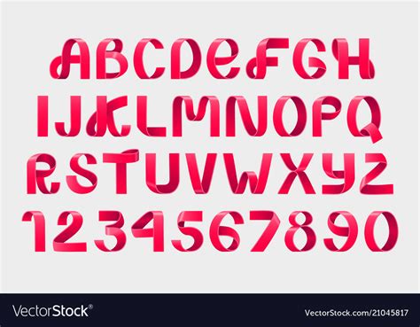 Red Ribbon Script Font Royalty Free Vector Image