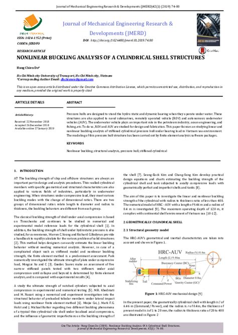 Pdf Nonlinear Buckling Analysis Of A Cylindrical Shell Structures
