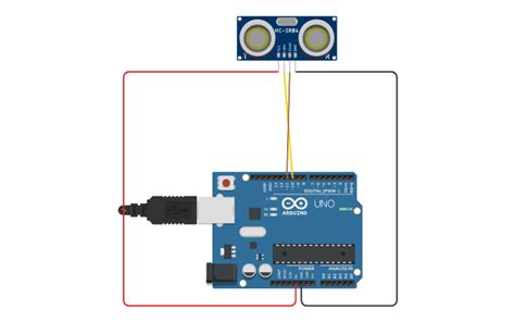 circuit design ultrasonic tinkercad