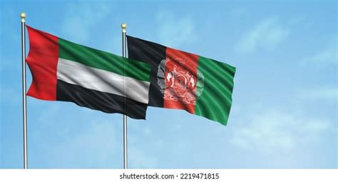 Uae 국기 아프간 국기 흐린 파란색 스톡 일러스트 2219471815 Shutterstock