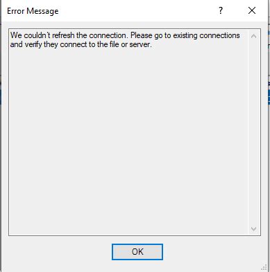 Excel Power Pivot Refresh Errors Stack Overflow