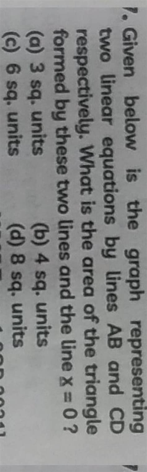 Given Below Is The Graph Representing Two Linear Equations By Lines A B A