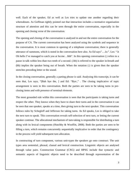 Conversation Analysis Of Spoken Discourse Analyzing Interaction