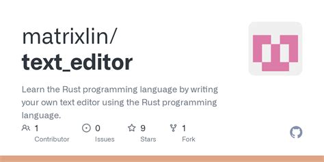 Github Matrixlintexteditor Learn The Rust Programming Language By