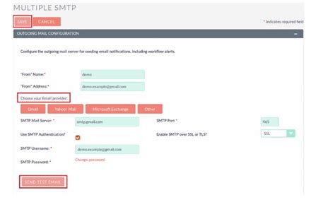 multiple smtp suitecrm module