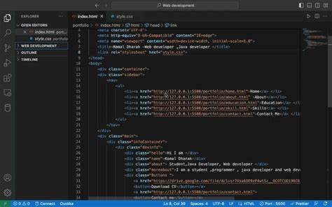 Webdevelopment Connections Internship Komal Dharak