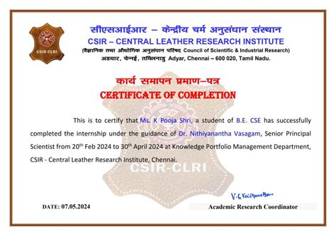 Pooja Shri On Linkedin Csir Internship Computerscience Engineering