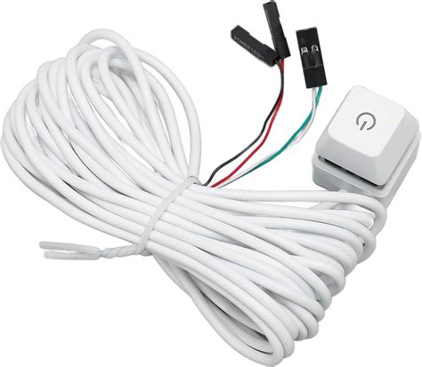 Computer Power Switch Plug And Play Mechanical PC Power Switch Strong ABS White Color Long Cable