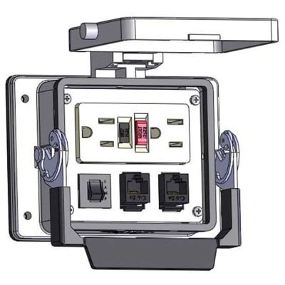 Mencom GF RJ R Panel Interface Connector GFCI Duplex Outlet RJ A Reset RS