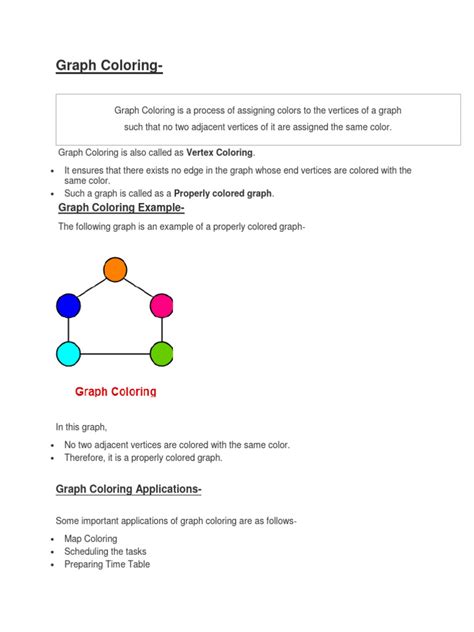 Graph Coloring Pdf Vertex Graph Theory Applied Mathematics
