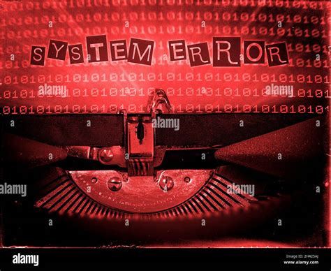 System Error Malfunction Failure Hacking Virus Typewriter Analogue Binary Background
