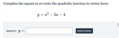 solved complete the square to re write the quadratic