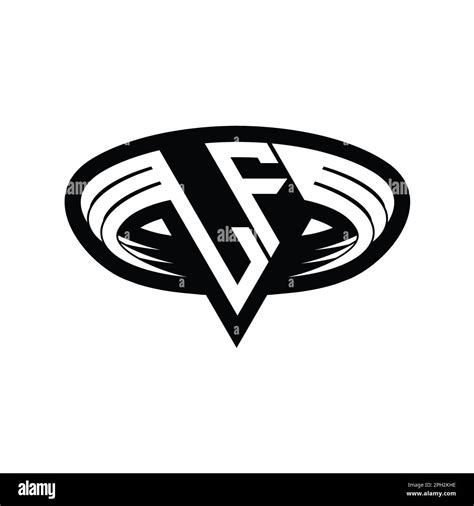 Lf Logo Monogram Letter With Triangle Shape Slice Isolated Outline
