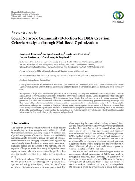 Pdf Social Network Community Detection For Dma Creation Criteria Analysis Through Multilevel
