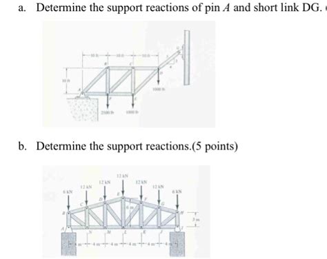 Solved Determine The Support Reactions Of Pin A And Short