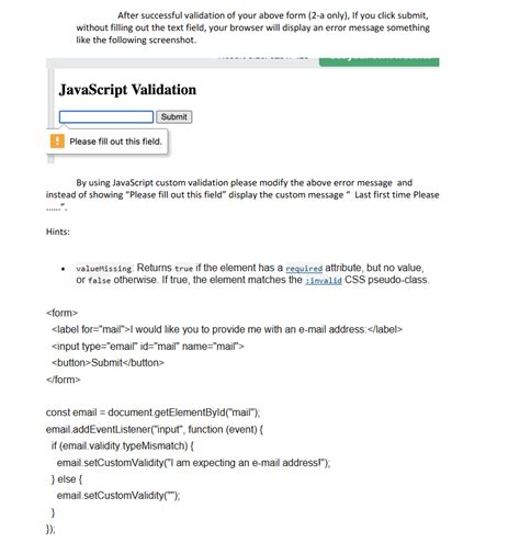 Solved Validate The Following Form By HTML Default Chegg
