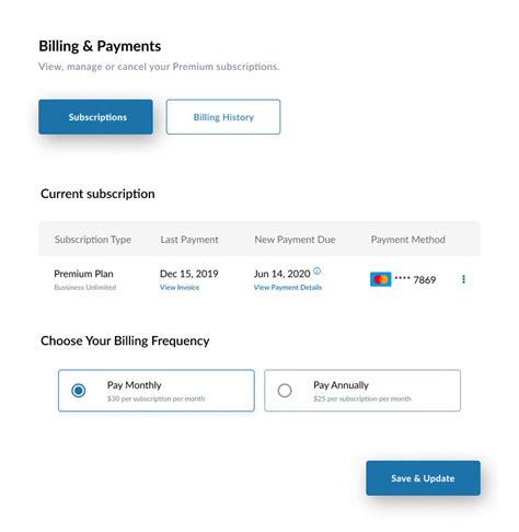 Billing Payments UI UX Behance