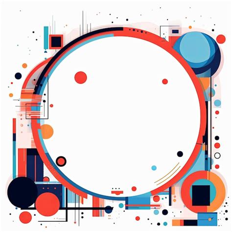 Premium Photo Flat Circle Frame Template Vector Style Digital Art White Background