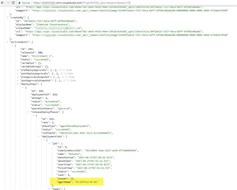 tfs how to retrieve the agent for a specific release stack overflow