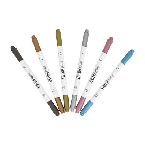 Artiste Dual Tip Metallic Calligraphy Pens 6 Pack Hobbycraft