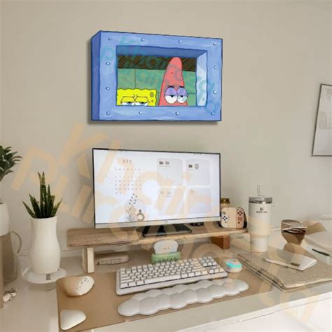 Jual Pigura Pajangan Dinding Spongebob And Patrick Ngintip Di Jendela