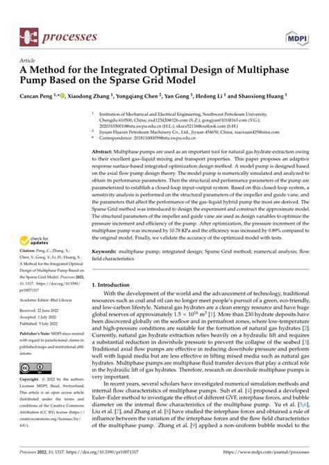 pdf a method for the integrated optimal design of multiphase pump