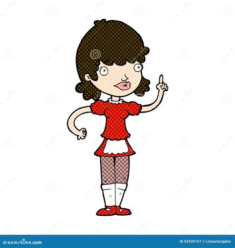 Comic Cartoon Maid Stock Illustration Illustration Of Cheerful 52939157