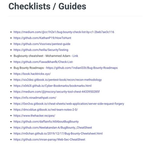Joas A Santos On Linkedin Bugbounty Pentest Hacking Redteam Bughunting Checklist Guides