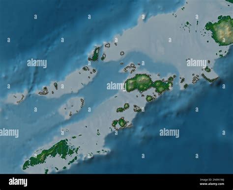 Sulu Province Of Philippines Colored Elevation Map With Lakes And