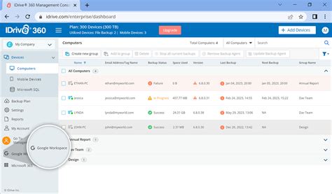 IDrive 360 Google Workspace Online Backup
