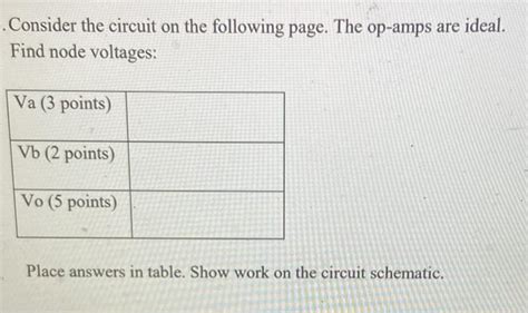 Solved Consider The Circuit On The Following Page The Chegg