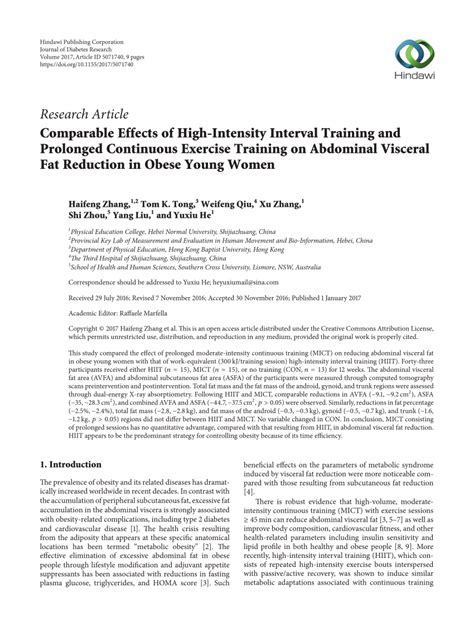 Pdf Comparable Effects Of High Intensity Interval Training And