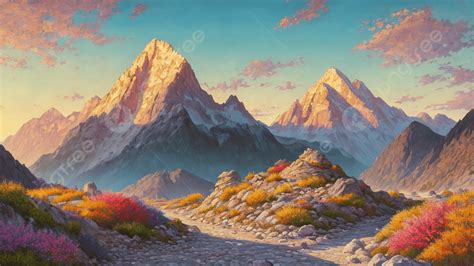 생성된 백그라운드에서 산이 있는 바위 평원 그림 자연 산 바위 배경 일러스트 및 사진 무료 다운로드 Pngtree