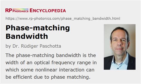 phase matching bandwidth nonlinear frequency conversion group
