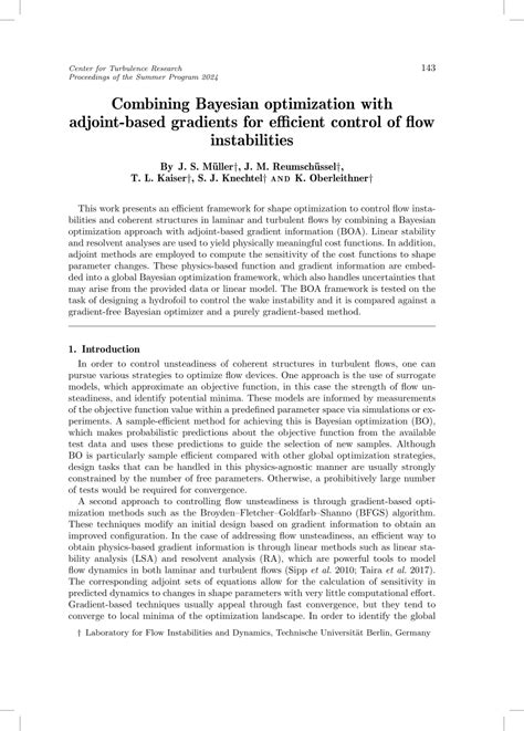 Pdf Combining Bayesian Optimization With Adjoint Based Gradients For Efficient Control Of Flow