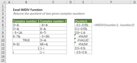 Excel IMDIV Function
