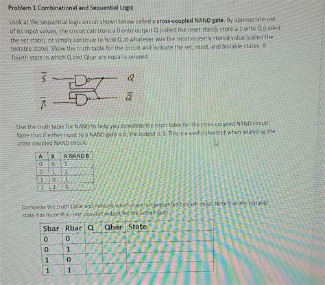 Solved Problem 1 Combinational And Sequential Logic Look At