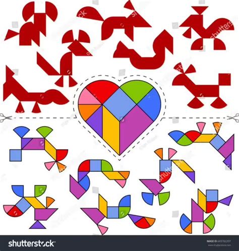 Cardiotangram El Puzzle Del Corazón Matemático Puzzle Personalizado