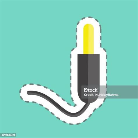 스티커 라인 컷 헤드폰 핀 음악 기호에 적합합니다 컬러 메이트 스타일 편집 가능한 간단한 디자인 디자인 템플릿 벡터 간단한 기호